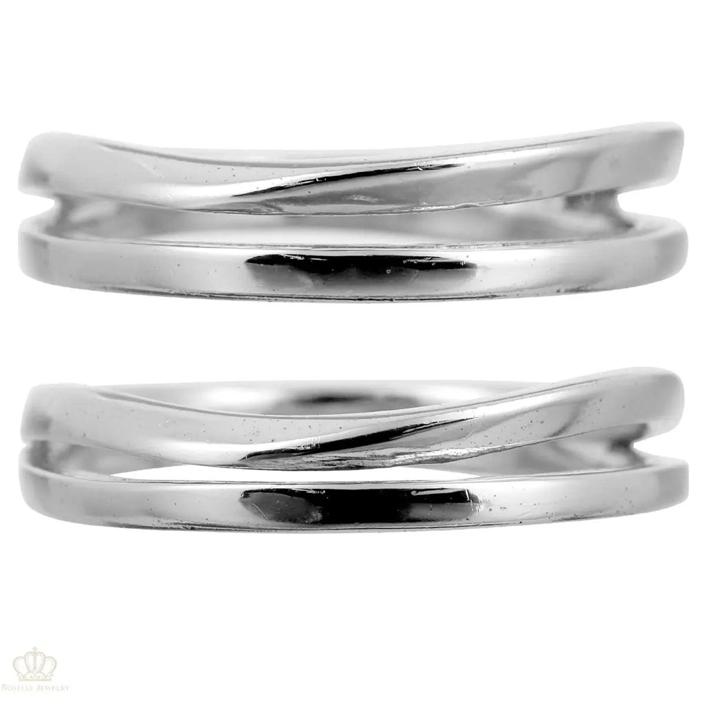 Unique Couple Wedding Ring Set - WM41 - Roselle Jewelry