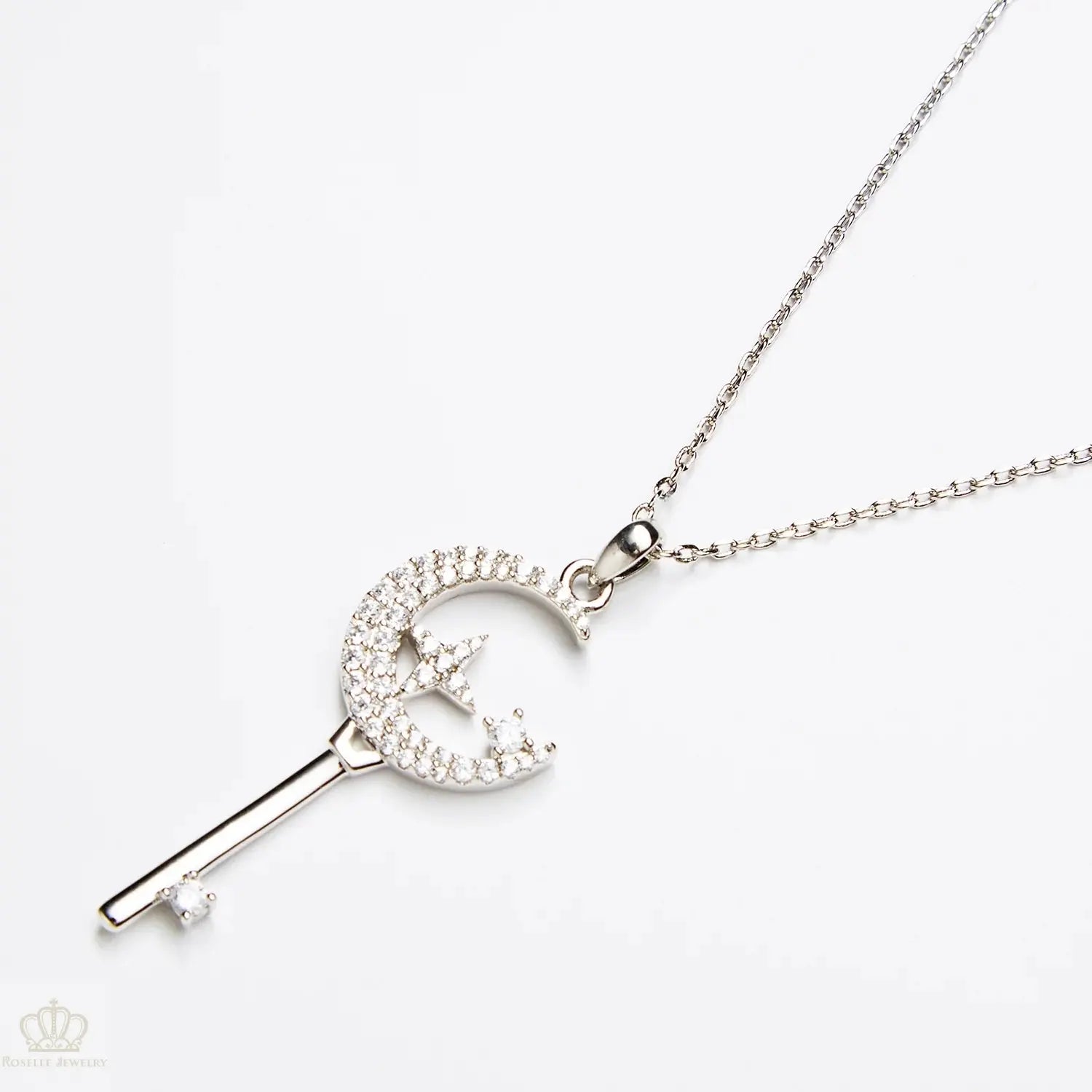 Dream Moon Key Diamond Pendant Necklace[pre order] - SN007 - Roselle ...